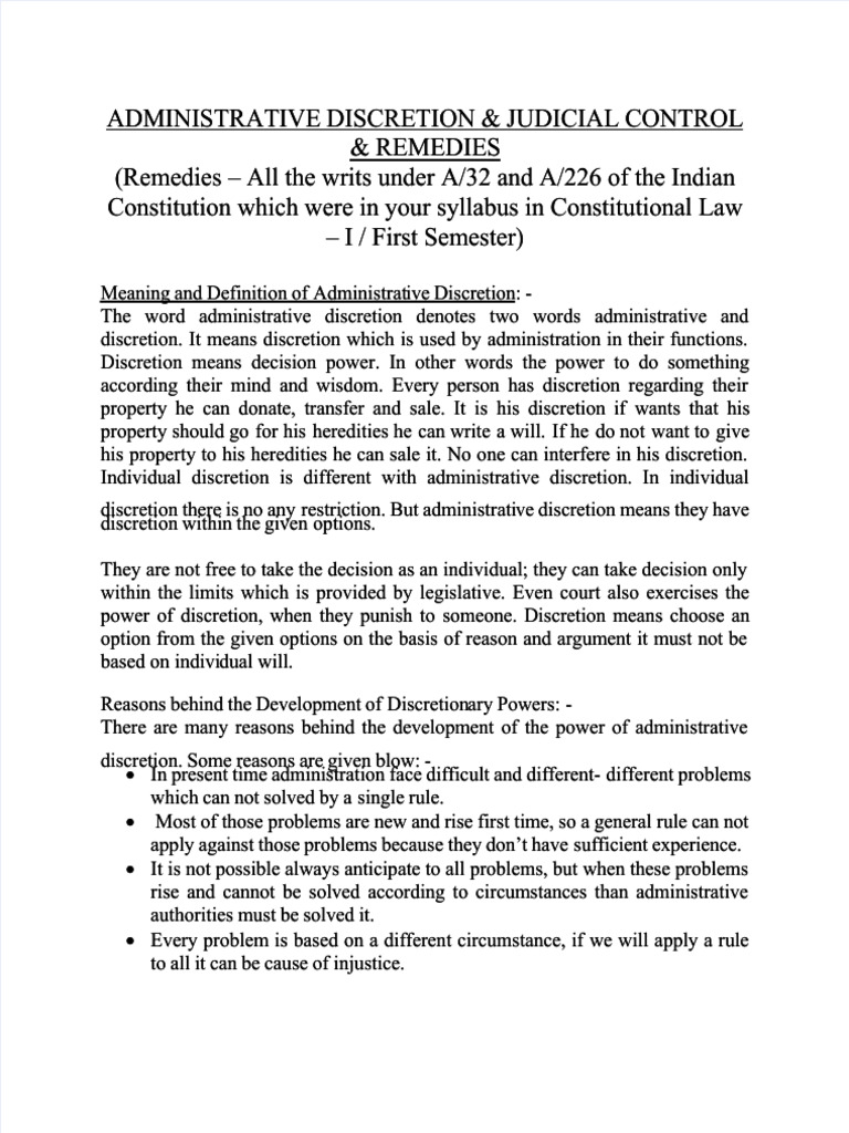 Administrative Discretion | PDF | Discretion | Pardon