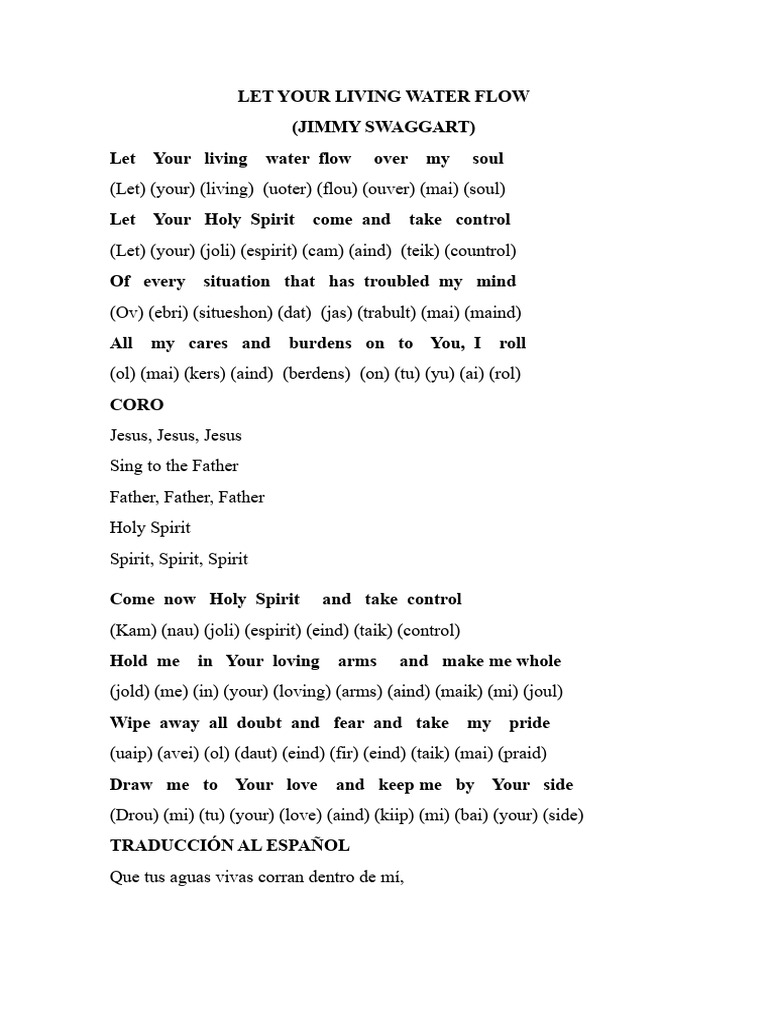 Let Your Living Water Flow Lyrics | PDF