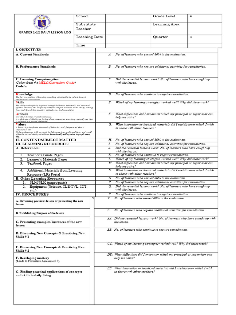 DLP ONE DAY FORMATv3 3 | Download Free PDF | Learning | Cognitive Science