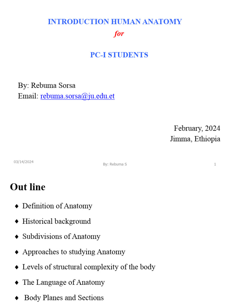 Introduction To Human Anatomy | PDF | Anatomical Terms Of Motion | Bone