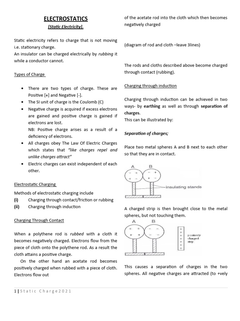 EM1 - Electrostatics 1 | PDF | Electric Charge | Lightning