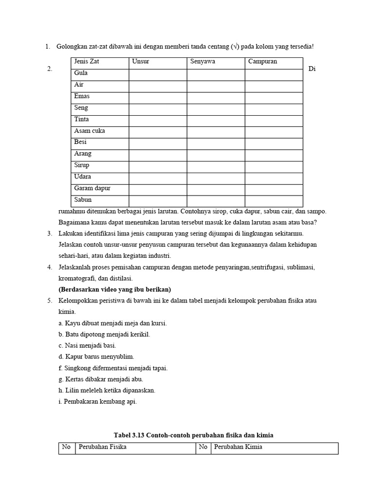 Soal Latihan BAB 3 Perubahan Materi | PDF