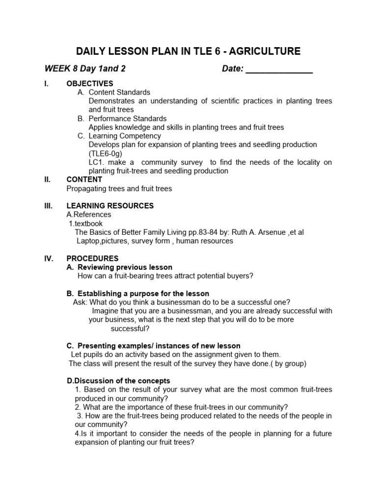 DLP in Tle6 Week 8 | PDF | Learning | Knowledge