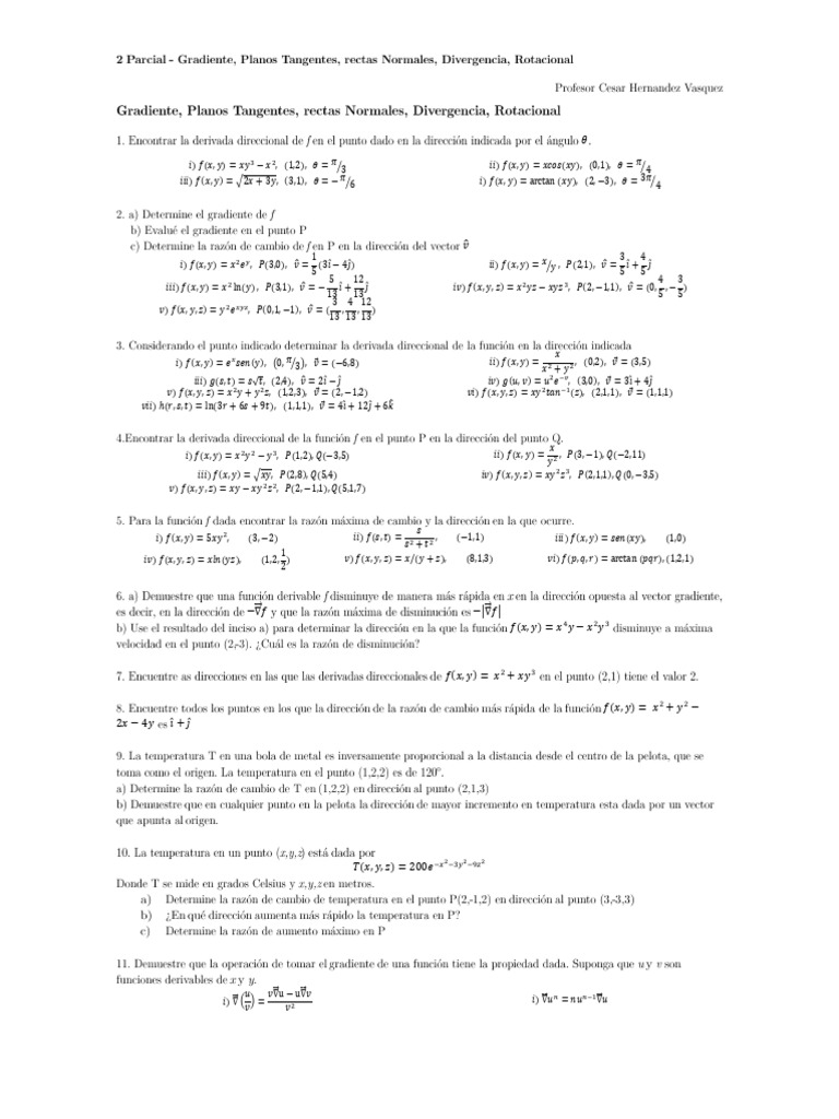 Problemario Unidad 2 Vectorial | PDF