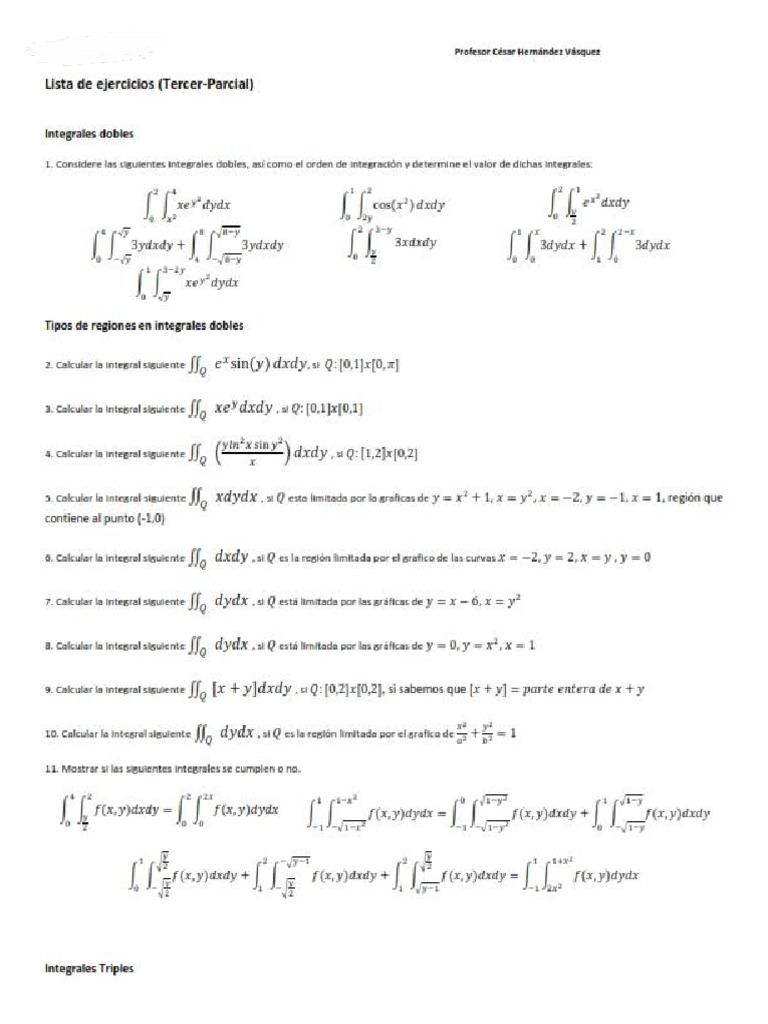 Tercer Parcial Problemario | PDF