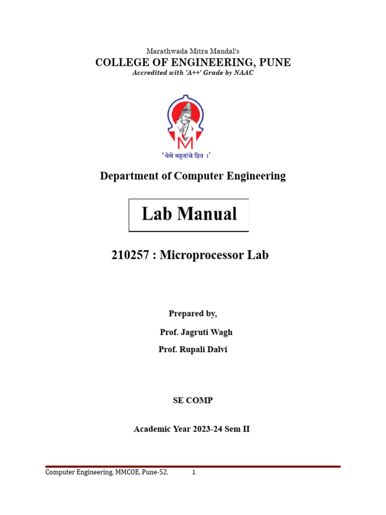 Lab - Manual - ML | PDF | Assembly Language | Computer Program