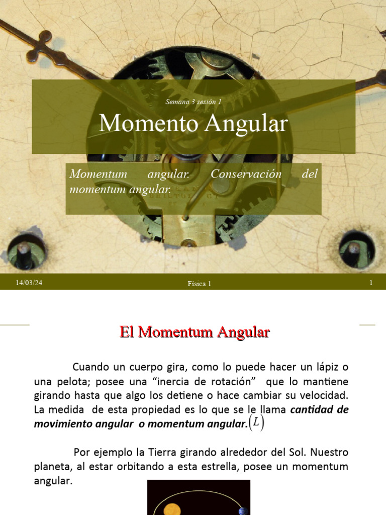 MOMENTO ANGULAR | PDF | Momento angular | Impulso