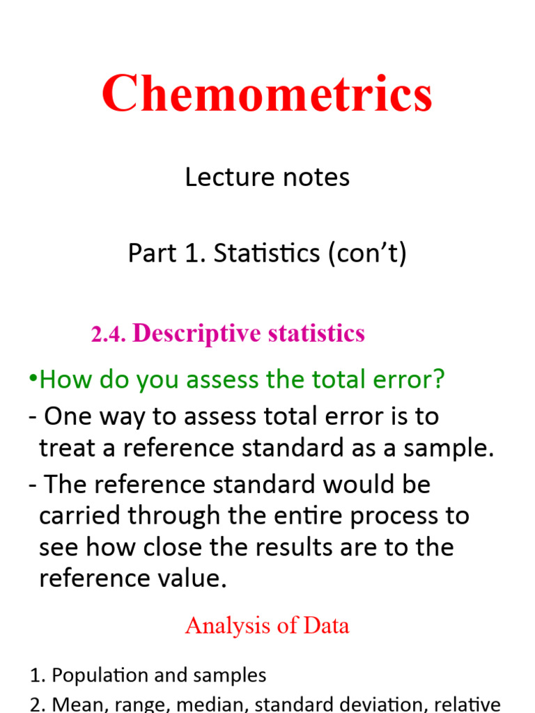 Lecture 2 2 Statistics Desc Stat And Distrib Pdf Coefficient Of