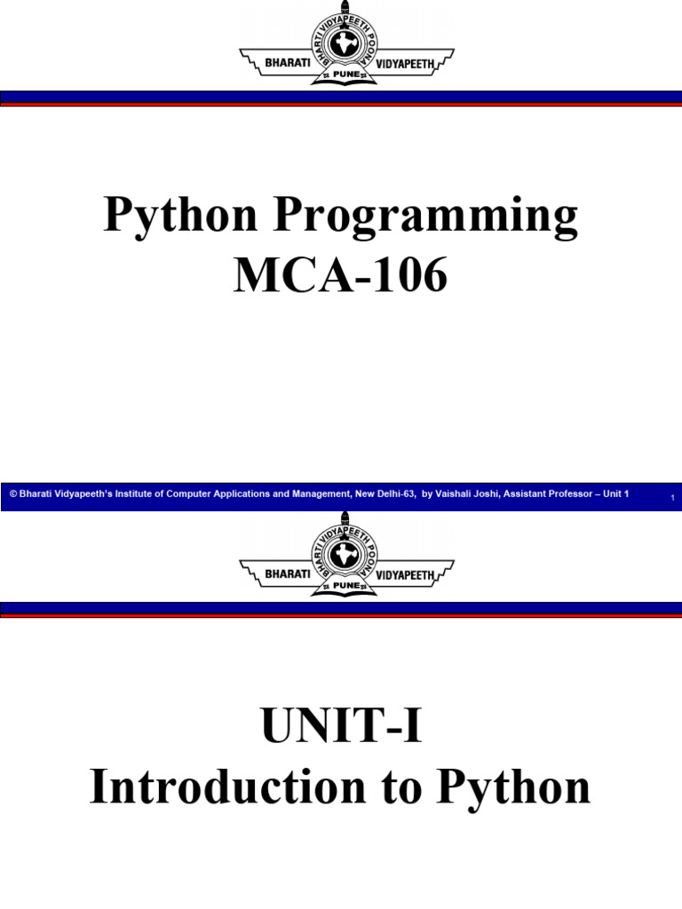 Unit 1 | PDF | Control Flow | Python (Programming Language)