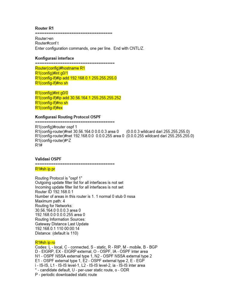 Konfigurasi Routing Ospf Pdf Network Layer Protocols