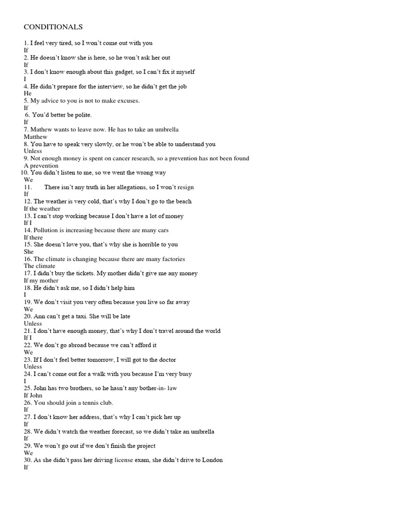 1bach CONDITIONALS Extra Practice | PDF
