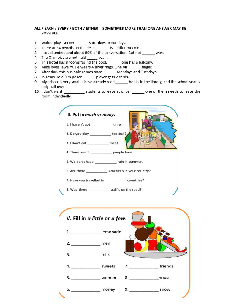 Quantifiers 2 Eso Pdf