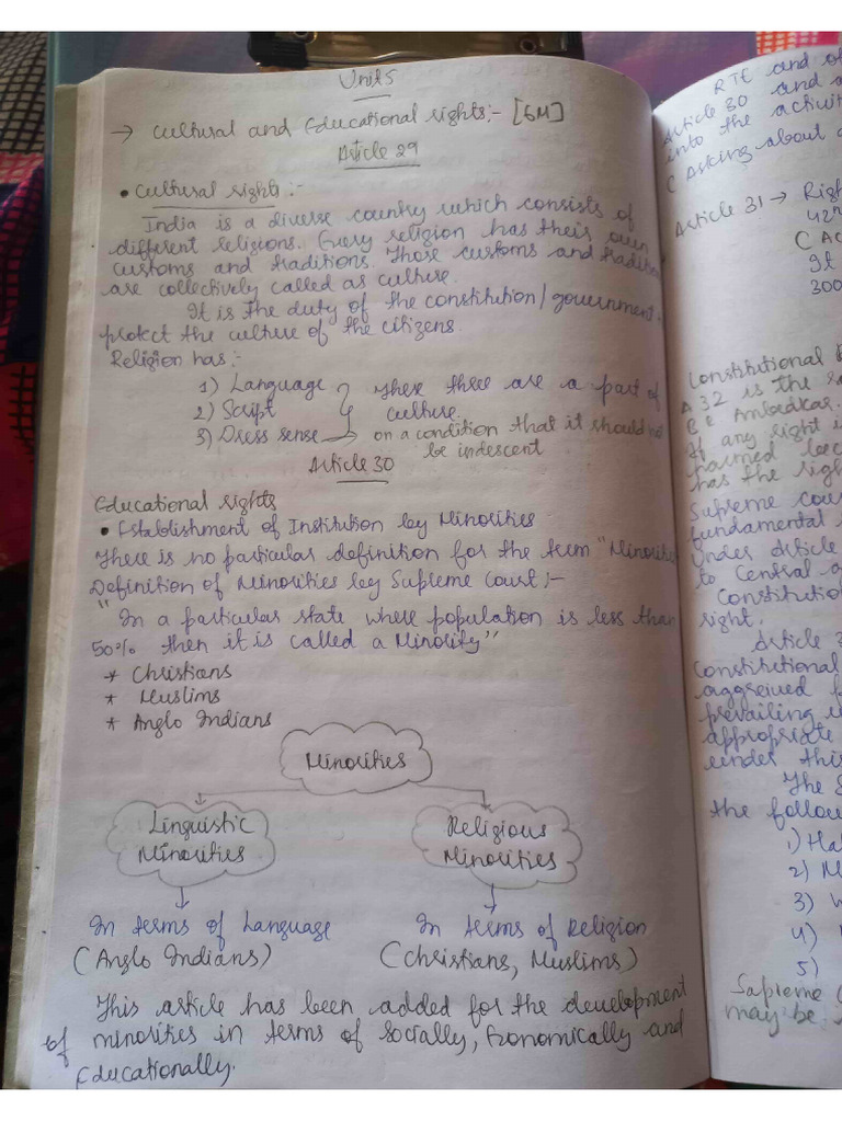 Comstitution Unit 5 Written and Summarised Notes | PDF