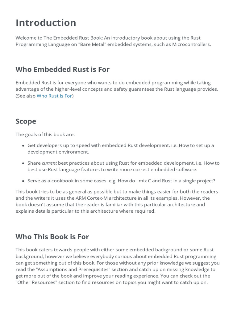 Embedded Rust for Devs | PDF | Microcontroller | Computer Programming