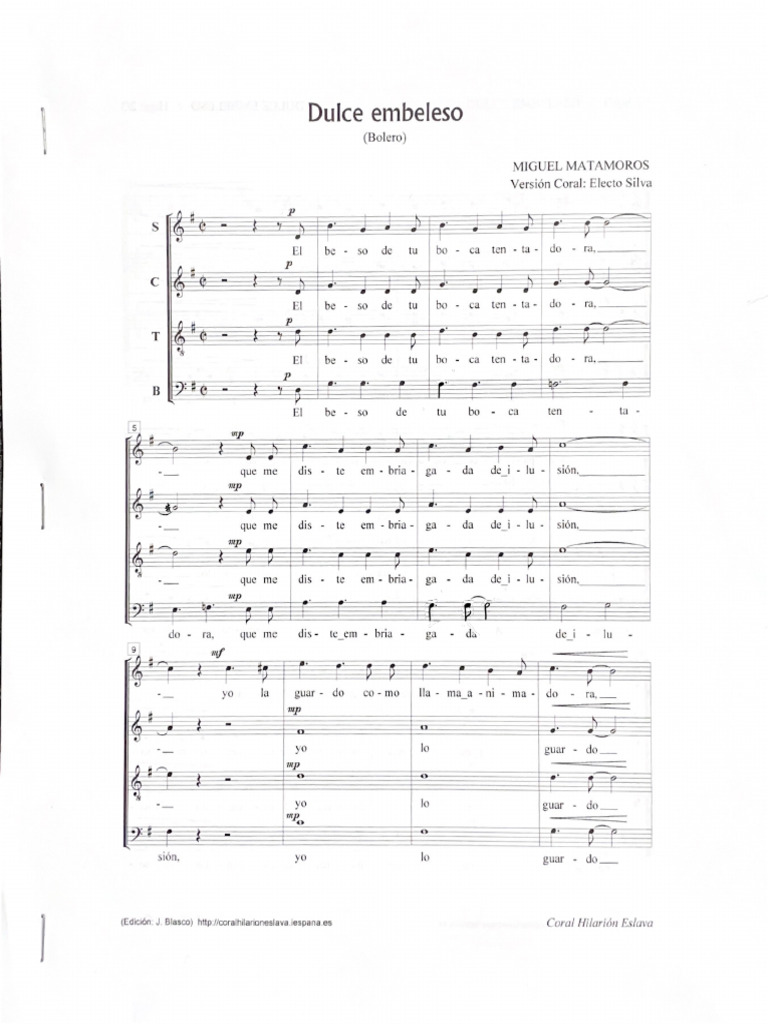 Dulce Embeleso: Letra del Bolero | PDF