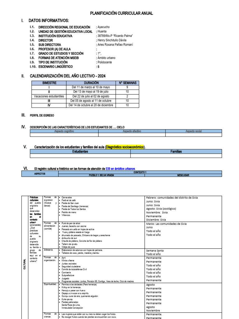 Plan Curricular 2024 Ayacucho | PDF | Aprendizaje