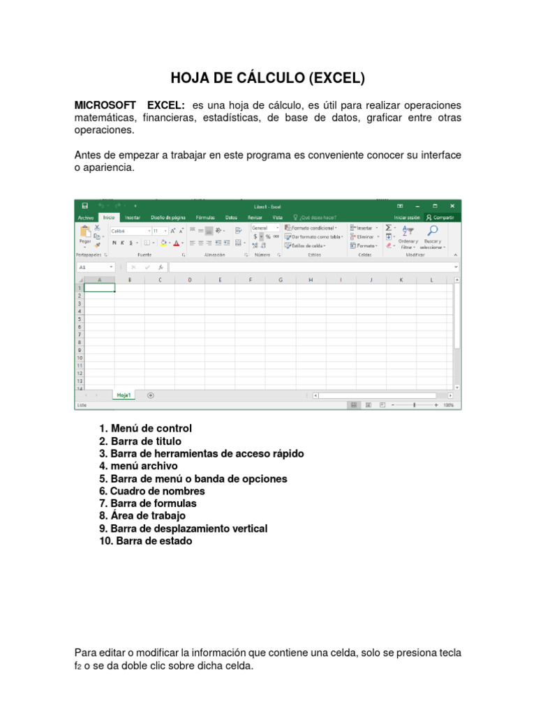 Conceptos Basicos de Excel | PDF | Hoja de cálculo | Microsoft Excel Conceptos Basicos de Excel | PDF | Hoja de cálculo | Microsoft Excel