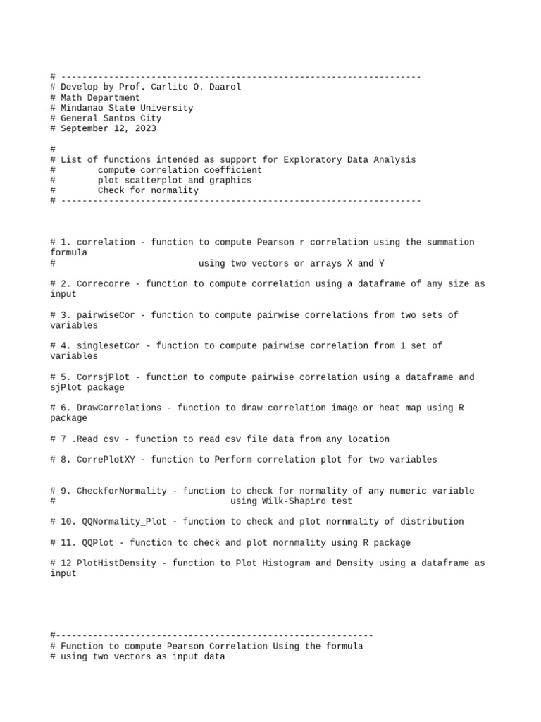 List of Functions | PDF | Scientific Method | Statistical Theory
