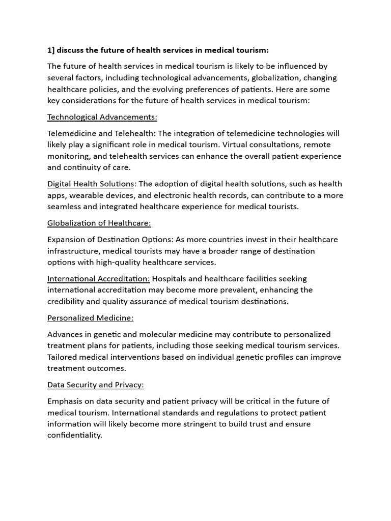 Marketing Services and Medical Tourism Answersheet | PDF | Pricing ...