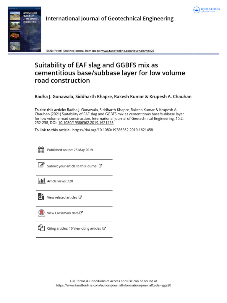 Gonawala Et Al - 2021 - Suitability of EAF Slag and GGBFS Mix As ...