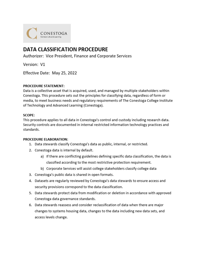 data-classification-procedure | PDF | Information | Risk
