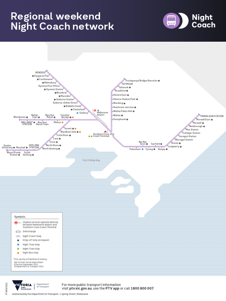 Night Coach Map SEPT 2021 | PDF | Public Transport | Transport