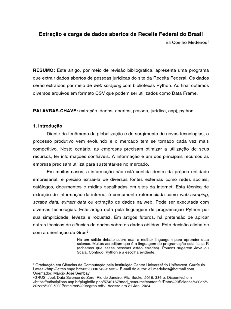 Webscraping Dados Da Receira Federal | PDF | Python (linguagem de ... Webscraping Dados Da Receira Federal | PDF | Python (linguagem de ...