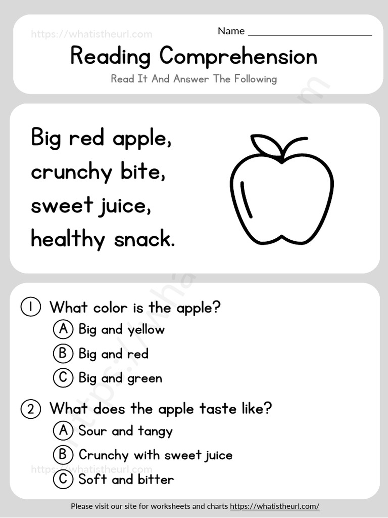 Reading Comprehension Big Red Apple | PDF | Edible Fruits | Food And Drink