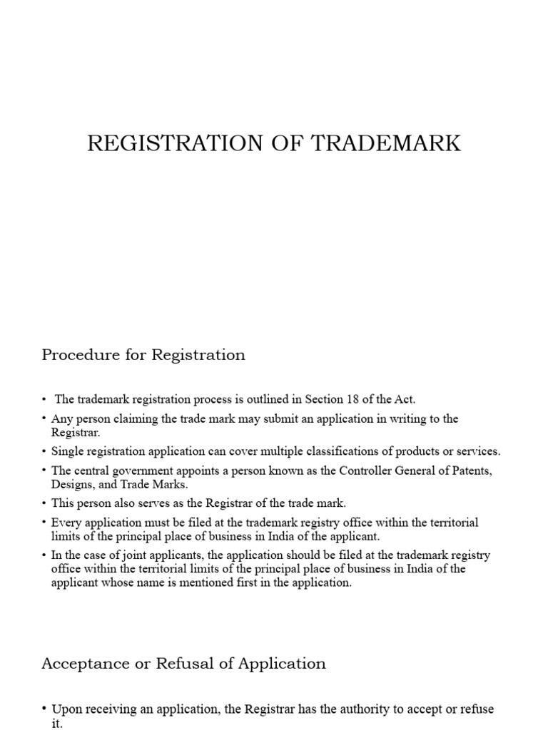 Registration of Trademark | PDF | Trademark | Intellectual Works