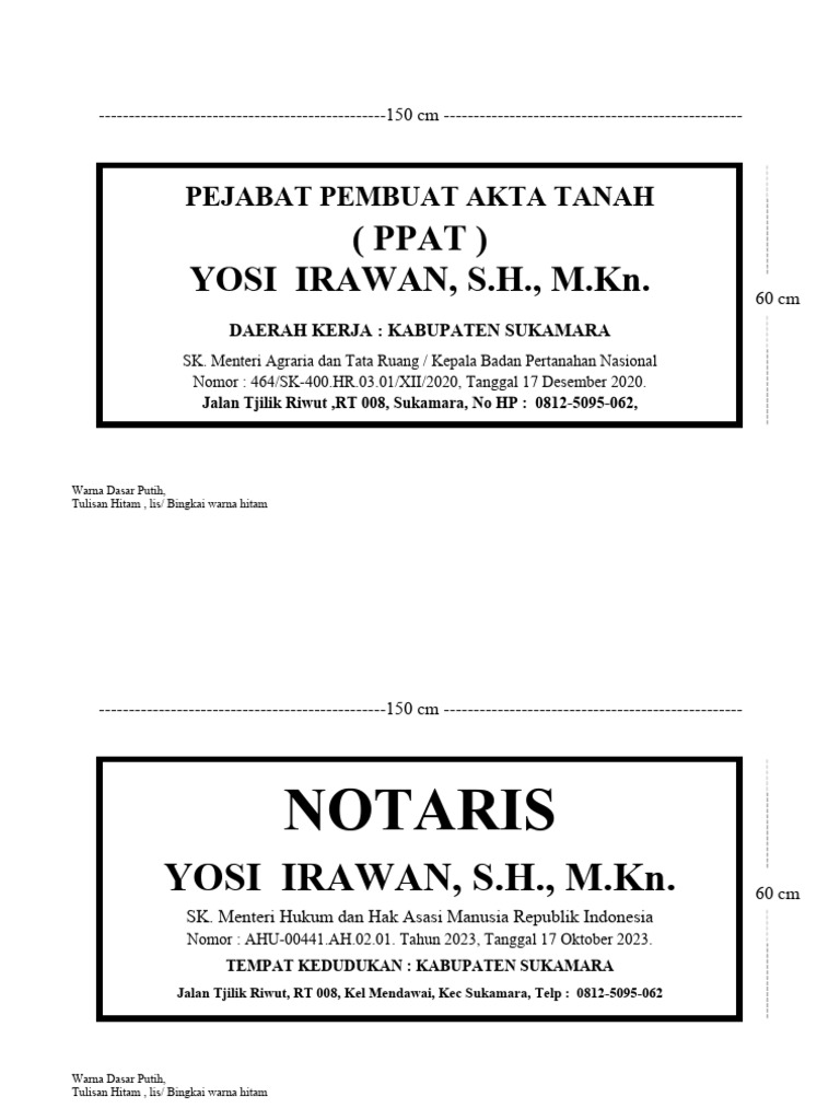 Plang Nama PPAT Notaris | PDF