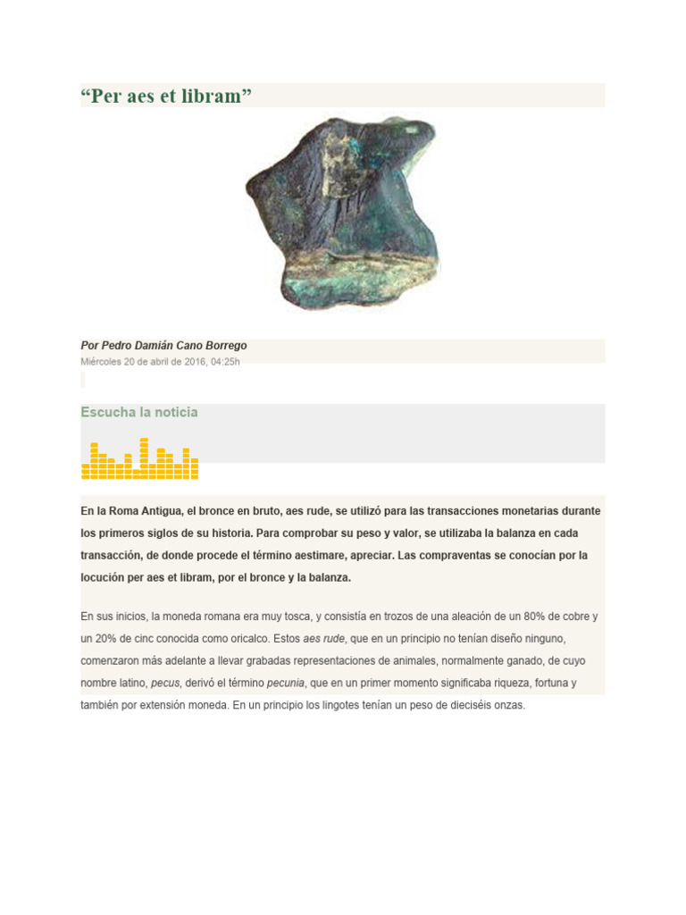 Numismática Per Aes Et Libram | PDF | Economias | Moneda