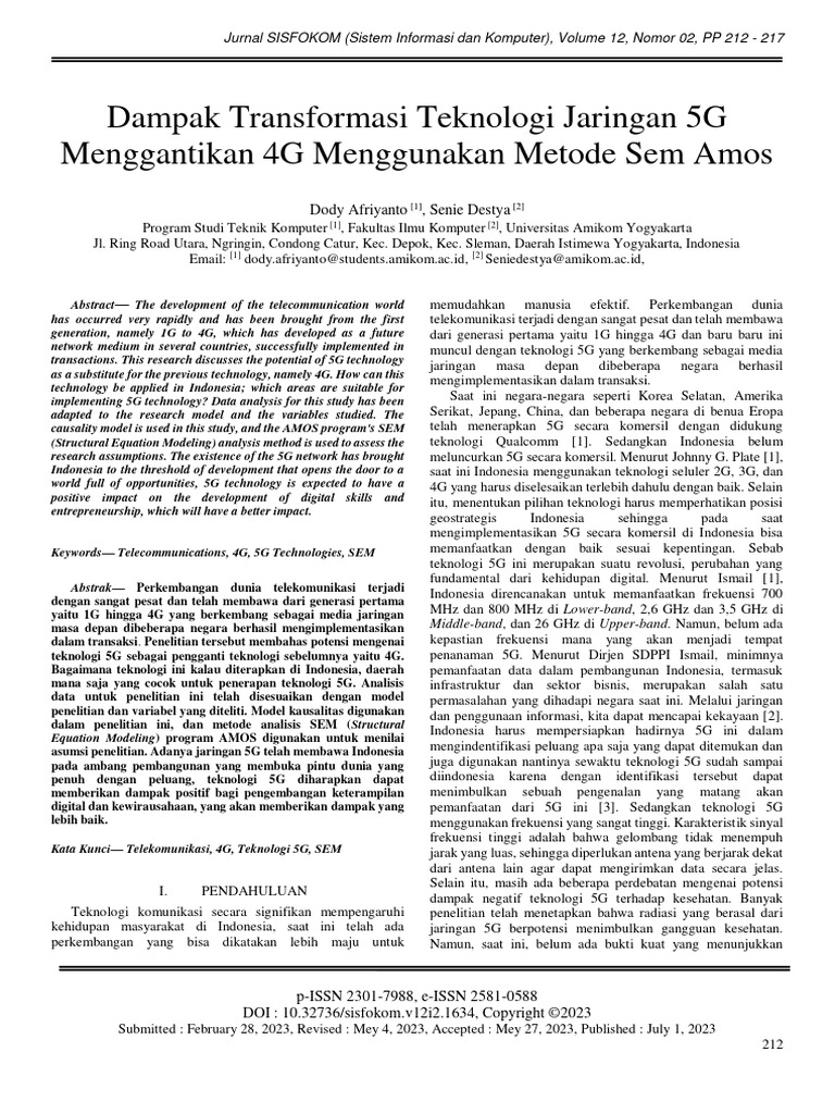 Dampak Transformasi Teknologi Jaringan 5G | PDF