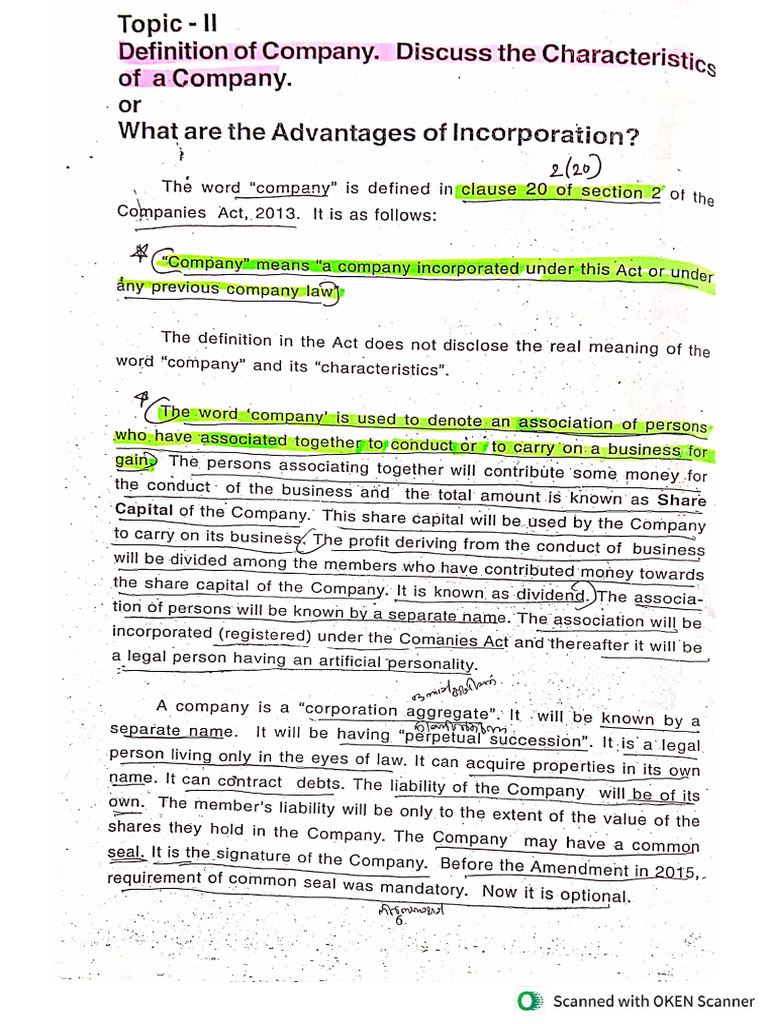 Adv & Dis-Adv Company | PDF