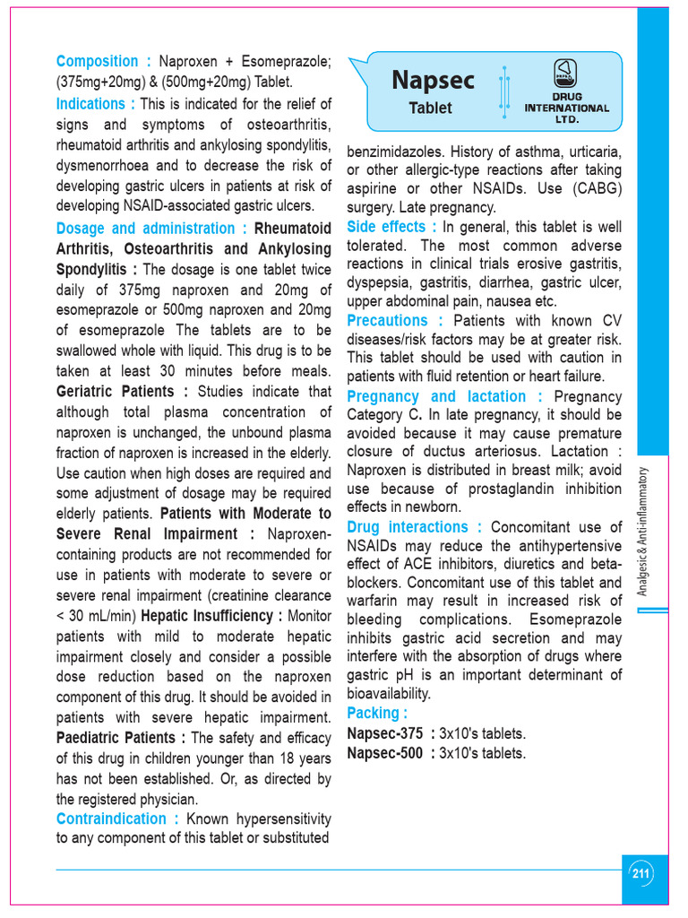 Napsec | PDF | Nonsteroidal Anti Inflammatory Drug | Pharmaceutical Sciences
