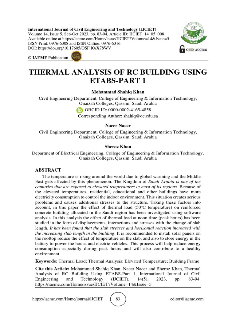 Thermal Analysis of RC Building Using Et | PDF | Energy Conservation ...