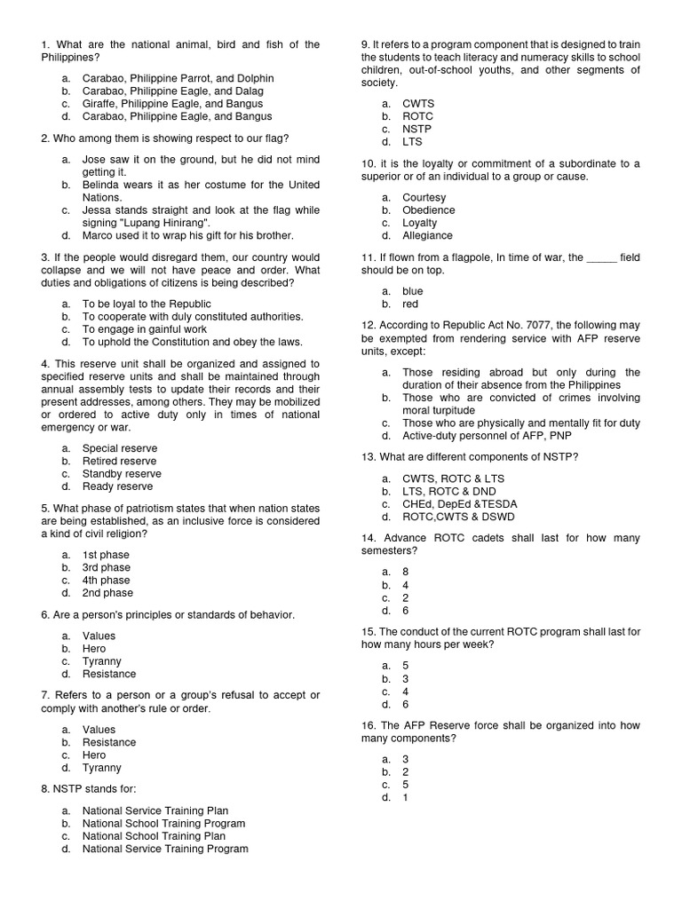 LONG Nationalism and Patriotism Quiz 1 | PDF | Naturalization | Philippines