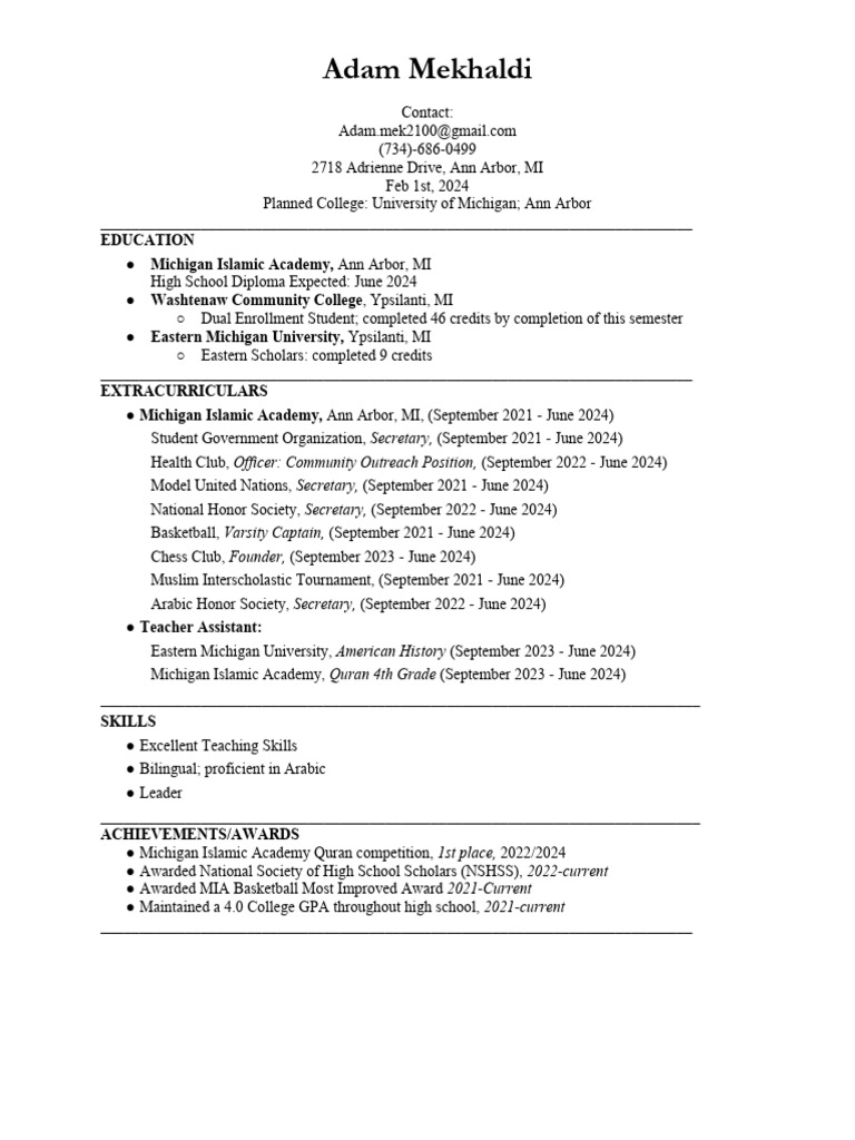 Resume - Adam Mekhaldi 1 | PDF