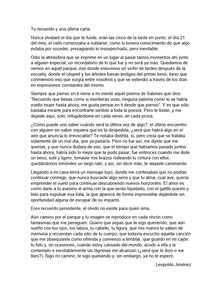 Tu Recuerdo y Una Última Carta | PDF