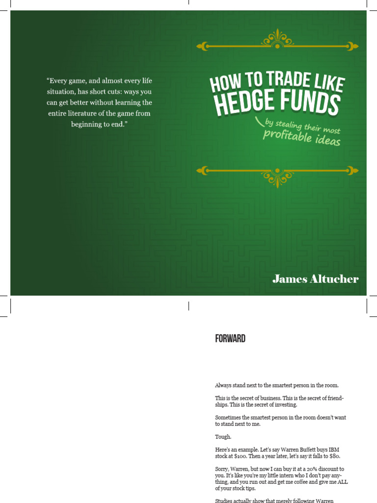 How to Trade Like Hedge Funds | PDF | Investment Fund | Closed End Fund