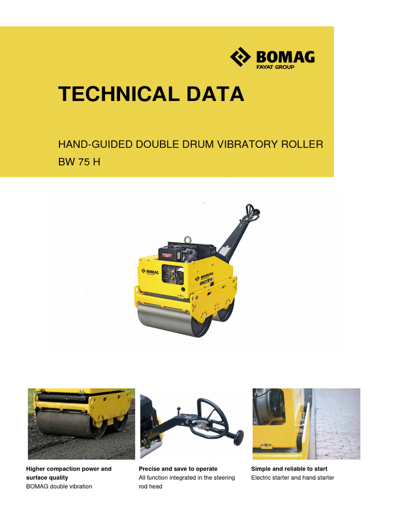 Datasheet BW65H BW75H PRE83409010 SA04 | PDF | Brake | Diesel Engine