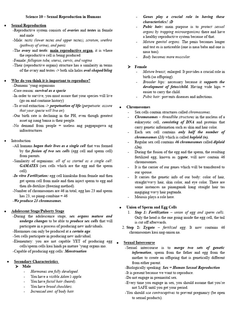 Science 10 - Sexual Reproduction in Humans | PDF | Sperm | Testicle