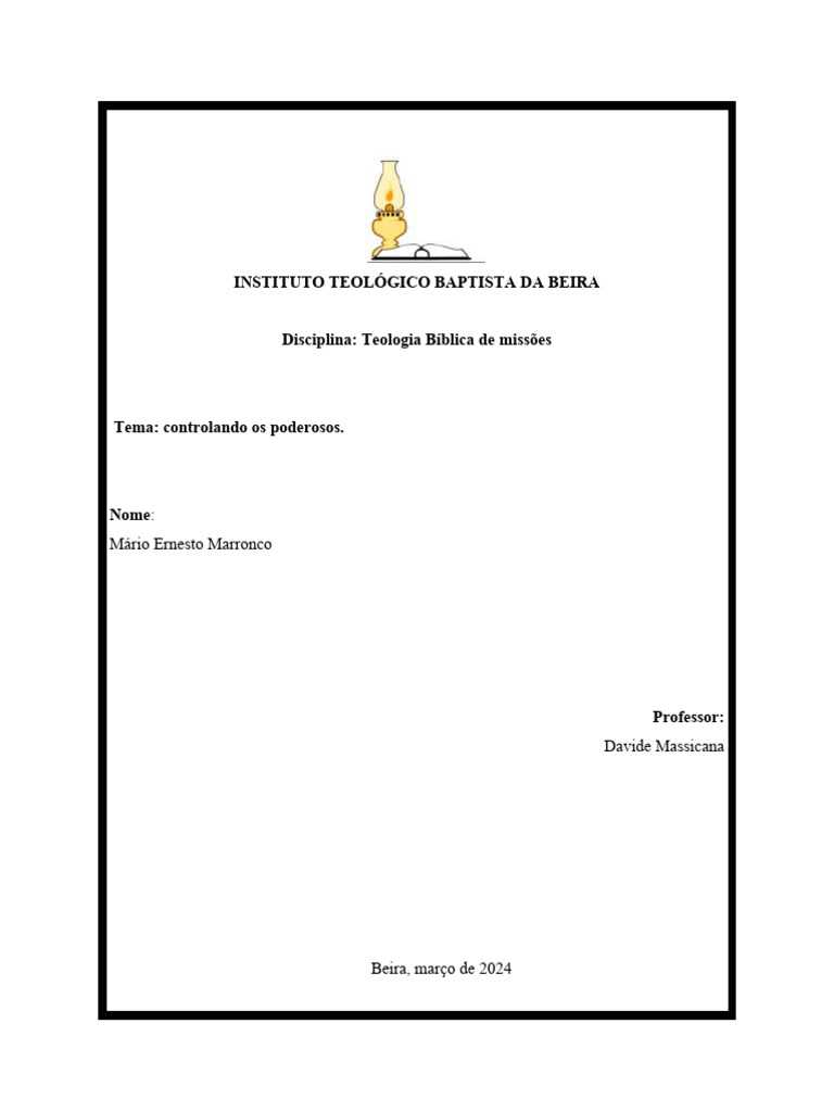 Controlando Os Poderosos 2024 Pdf Deus Fé