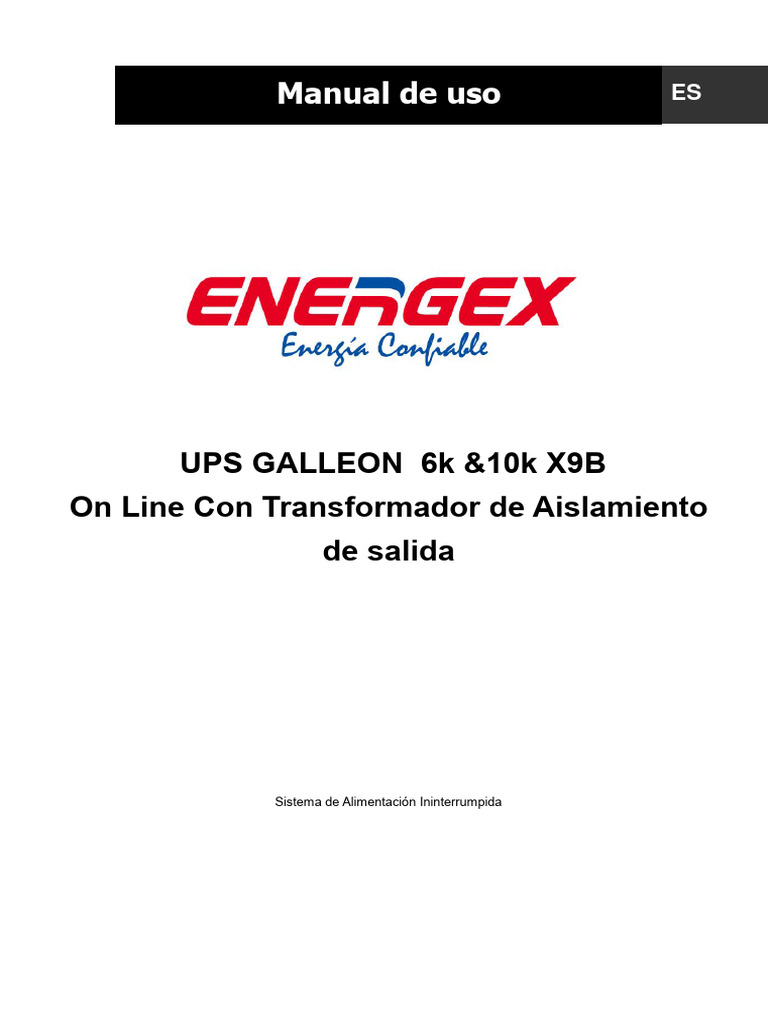 Manual UPS Galleon Energex | Descargar gratis PDF | Ventilación (Arquitectura) | Ingenieria ...
