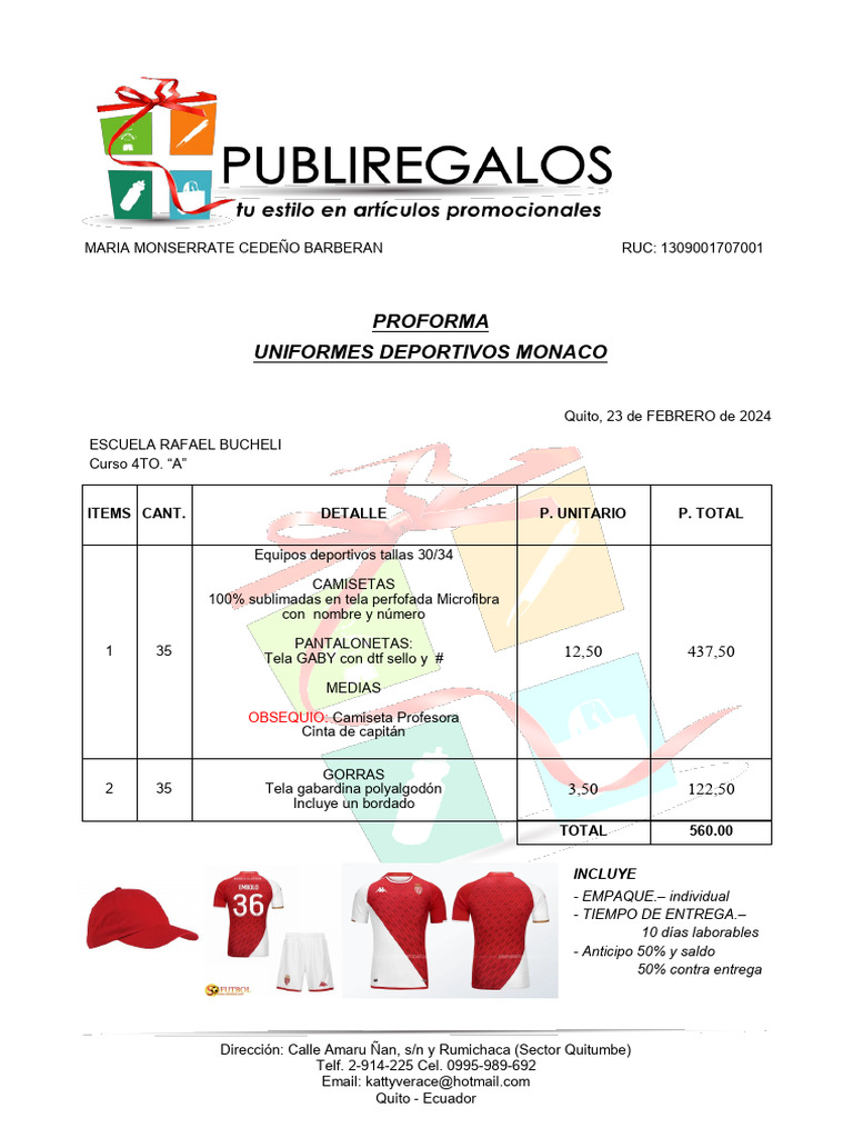 Proforma Deportivos 23-02-2024 | PDF