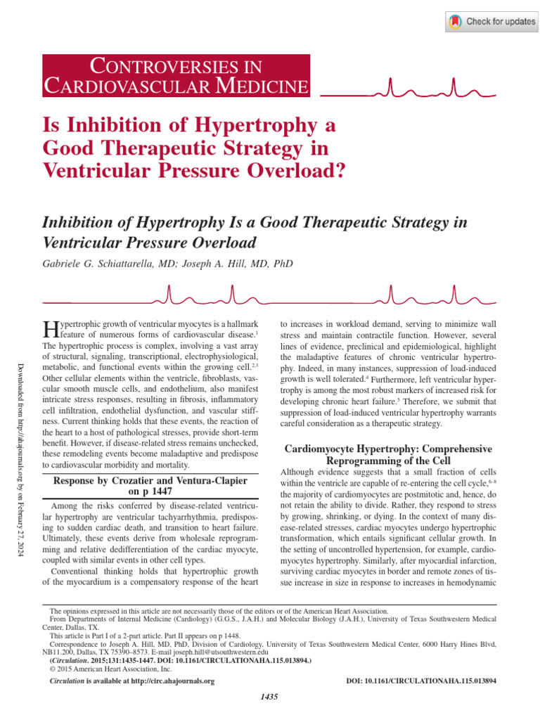 Schiattarella Hill 2015 Inhibition of Hypertrophy Is A Good Therapeutic ...
