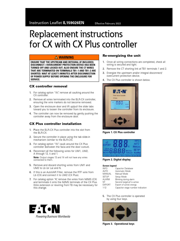 CX Plus Controller Replacement Guide | PDF | Capacitor | Ac Power