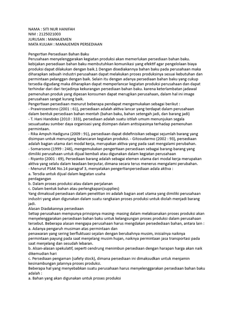 Tugas 2 Manajemen Persediaan | PDF