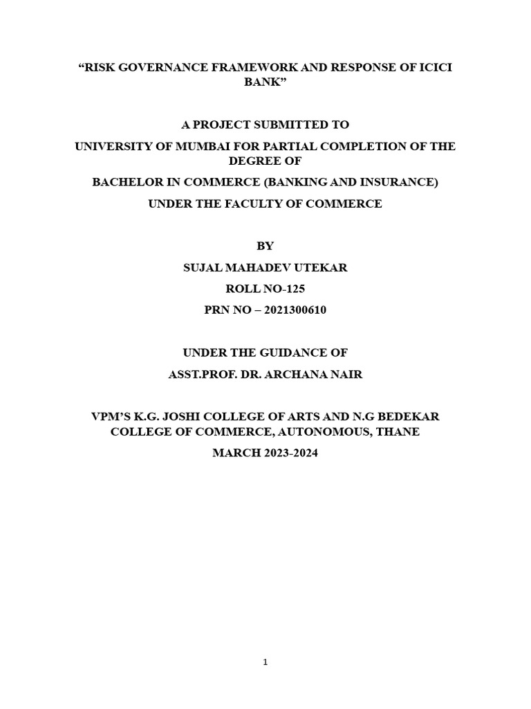 Sujal Project Blackbook | PDF | Basel Ii | Risk Management