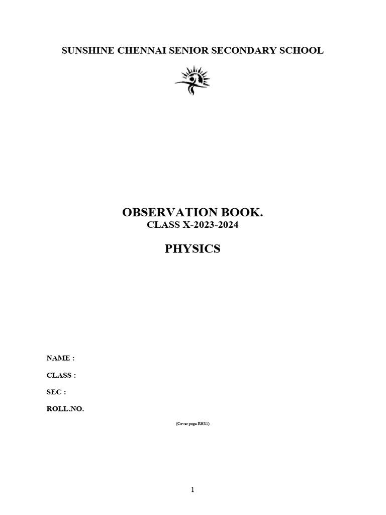 Commedia Phyobservationbook23-24 20240314094417 | PDF | Series And Parallel Circuits | Voltage