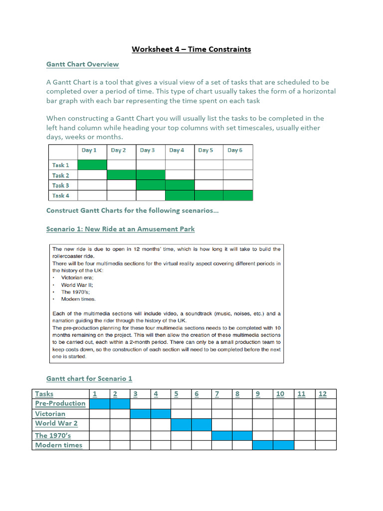 unit 2 - worksheet 4 time constraints | PDF | Human Communication